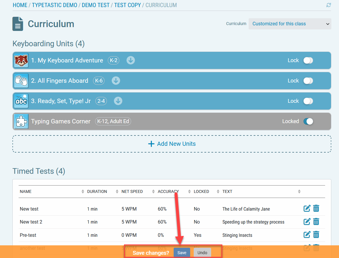 Manage Typing Tests – TypeTastic