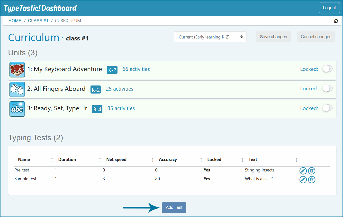 Manage Typing Tests – TypeTastic