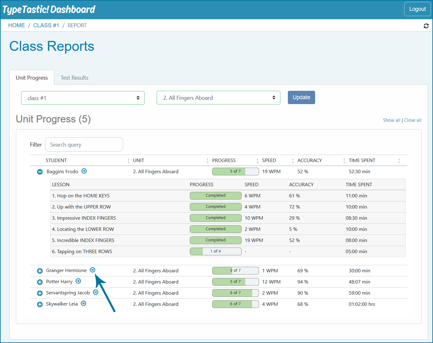 Student Report – TypeTastic