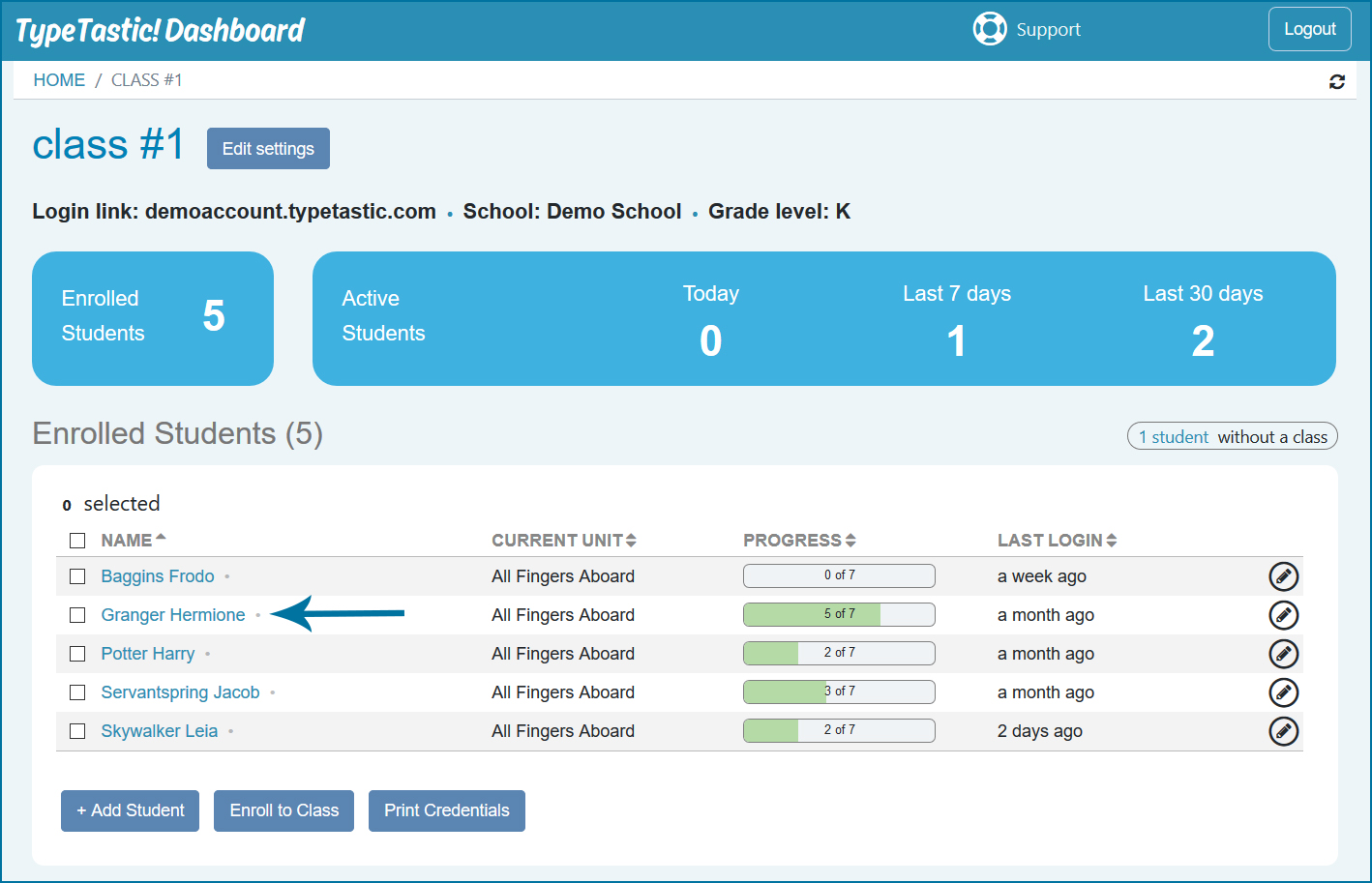 Student Report – TypeTastic