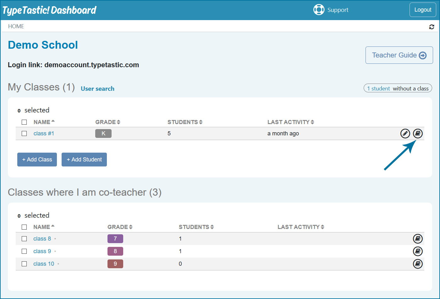 Browse Student View – TypeTastic